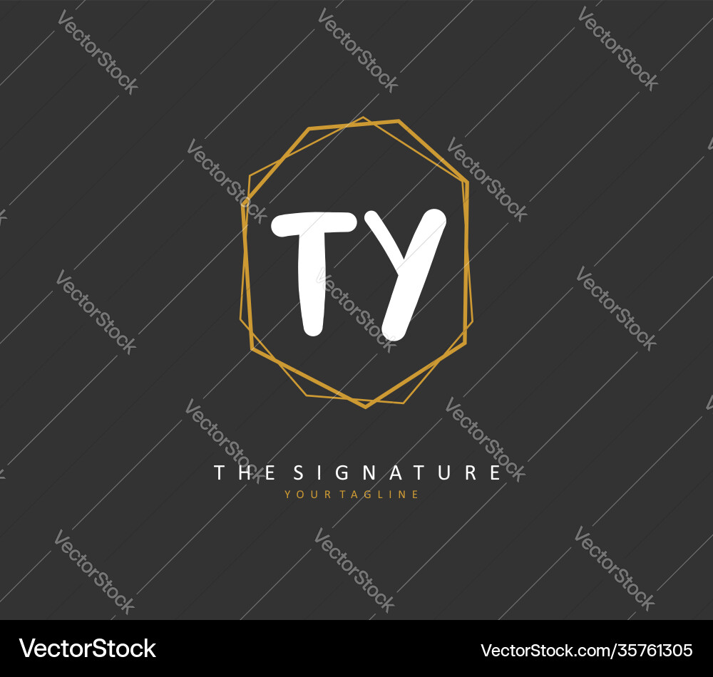 Ty initial letter handwriting and signature logo Vector Image