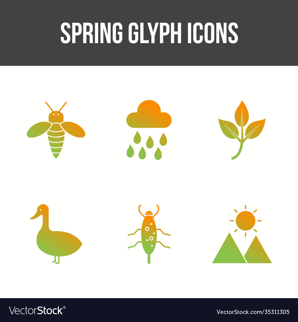 Unique spring icon set Royalty Free Vector Image