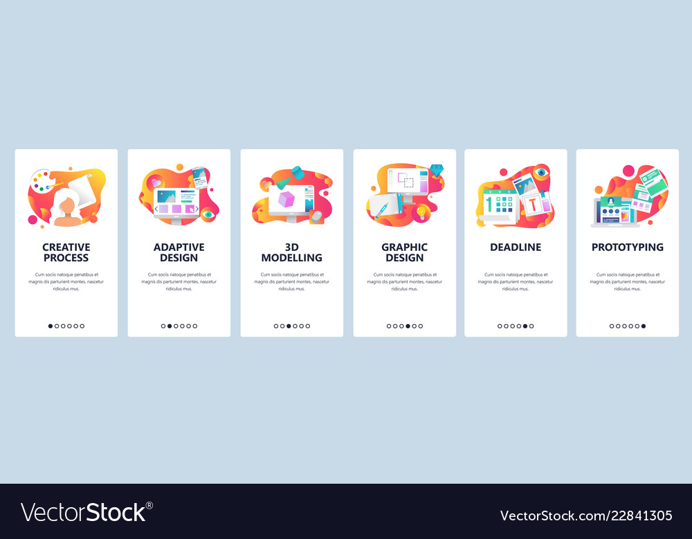 Web site onboarding screens gradient Royalty Free Vector