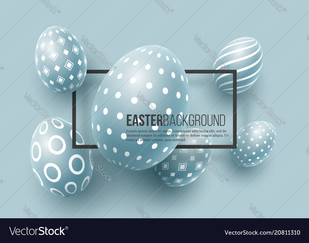 Abstract easter blue background Royalty Free Vector Image