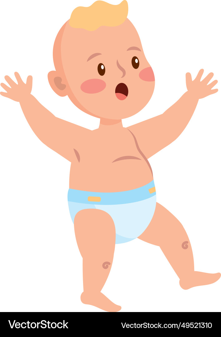 Baby boy in diaper design Royalty Free Vector Image
