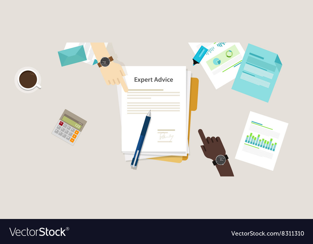 Expert advice flat concept Royalty Free Vector Image