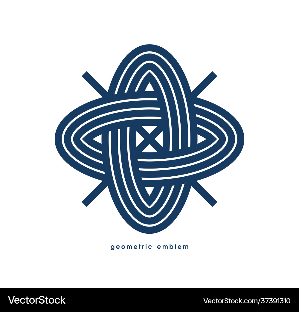 Geometric line art logo isolated on white Vector Image