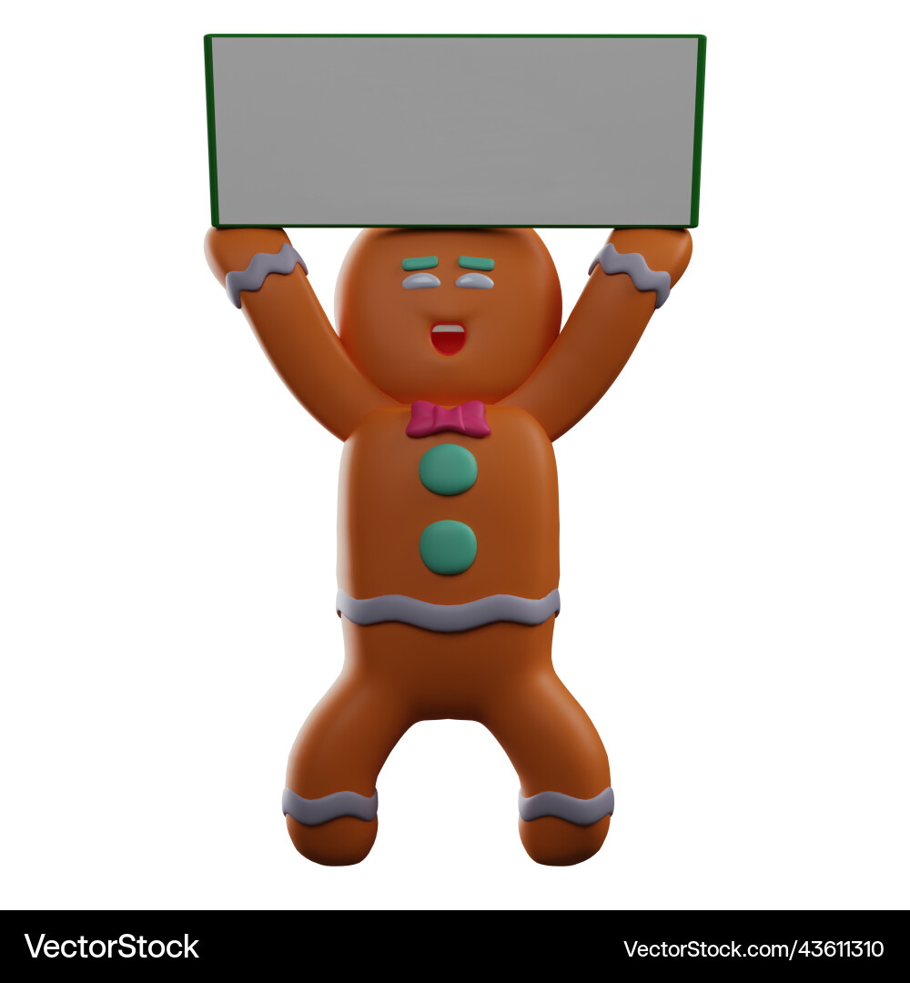 Happy face 3d gingerbread cartoon Royalty Free Vector Image