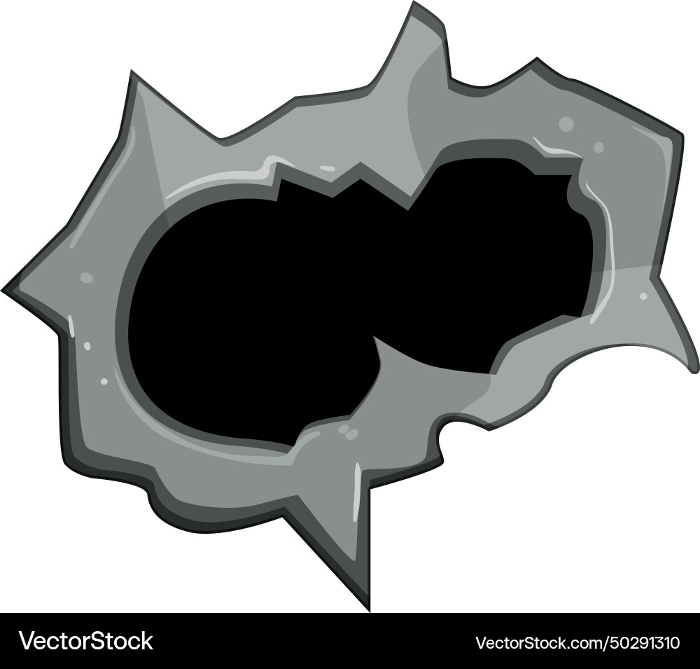 Metal bullet hole cartoon Royalty Free Vector Image