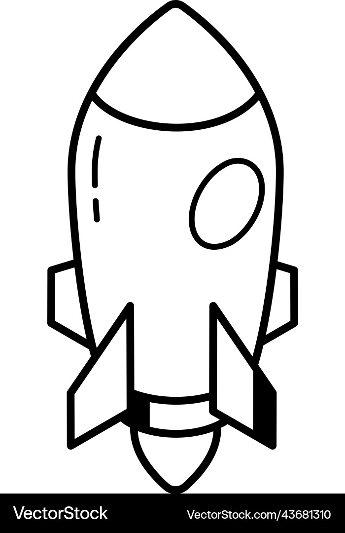 Missile startup launcher icon in isometric design Vector Image