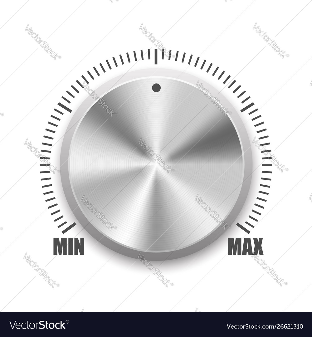 Realistic metal button with circular processing Vector Image