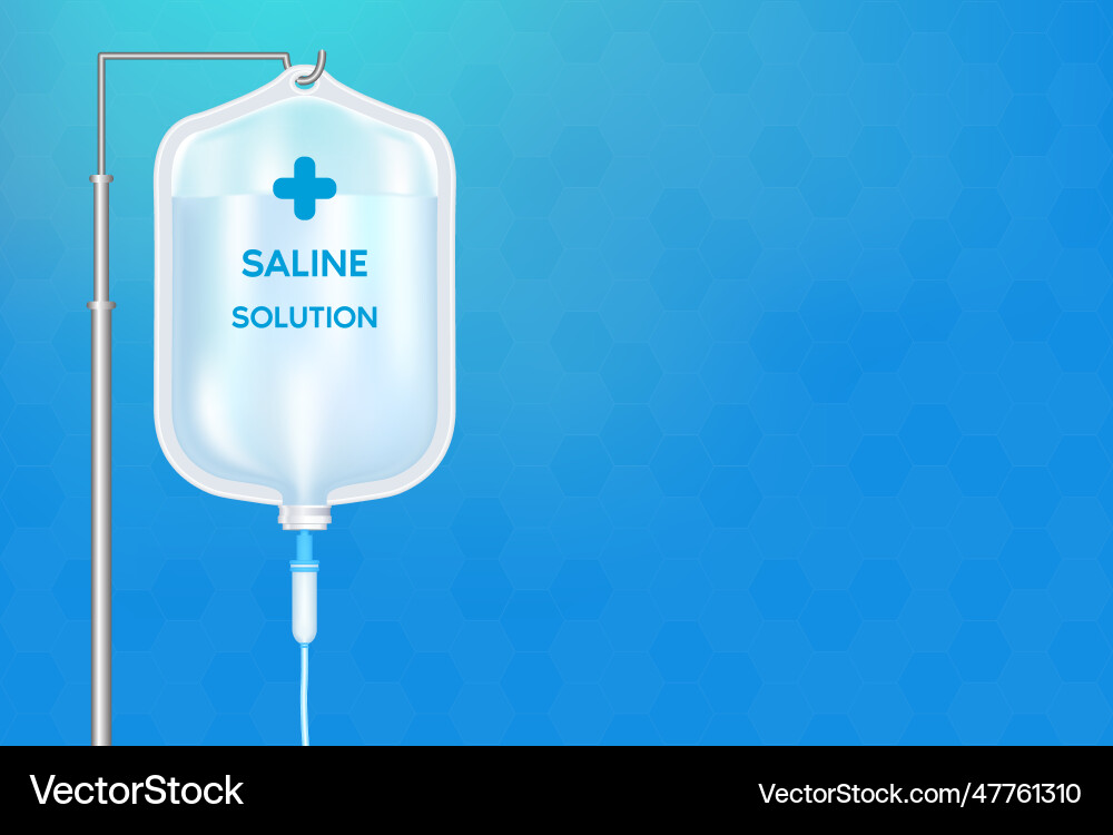 Saline bag solution drip Royalty Free Vector Image