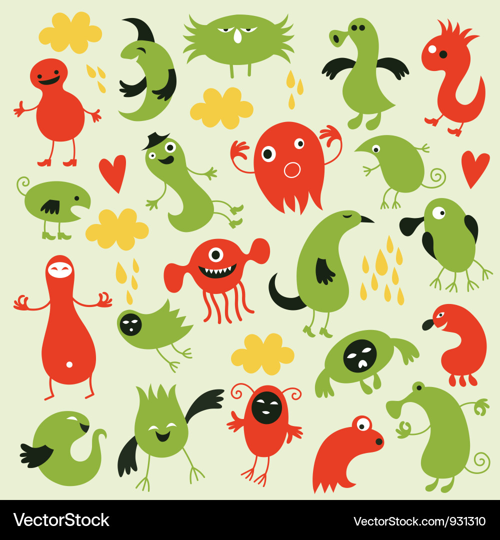 Set of little monsters Royalty Free Vector Image