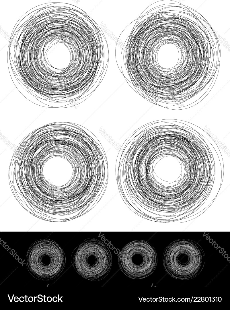 Shapes of random lines following circle paths Vector Image