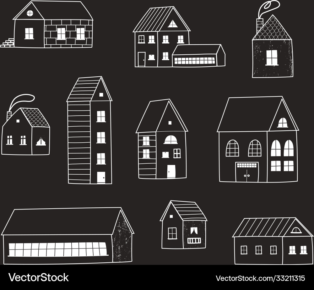 A large set different houses buildings a Vector Image