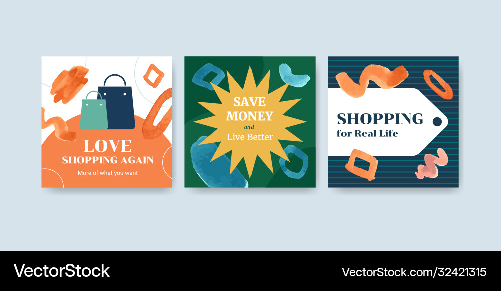 Advertise template with shopping design Royalty Free Vector