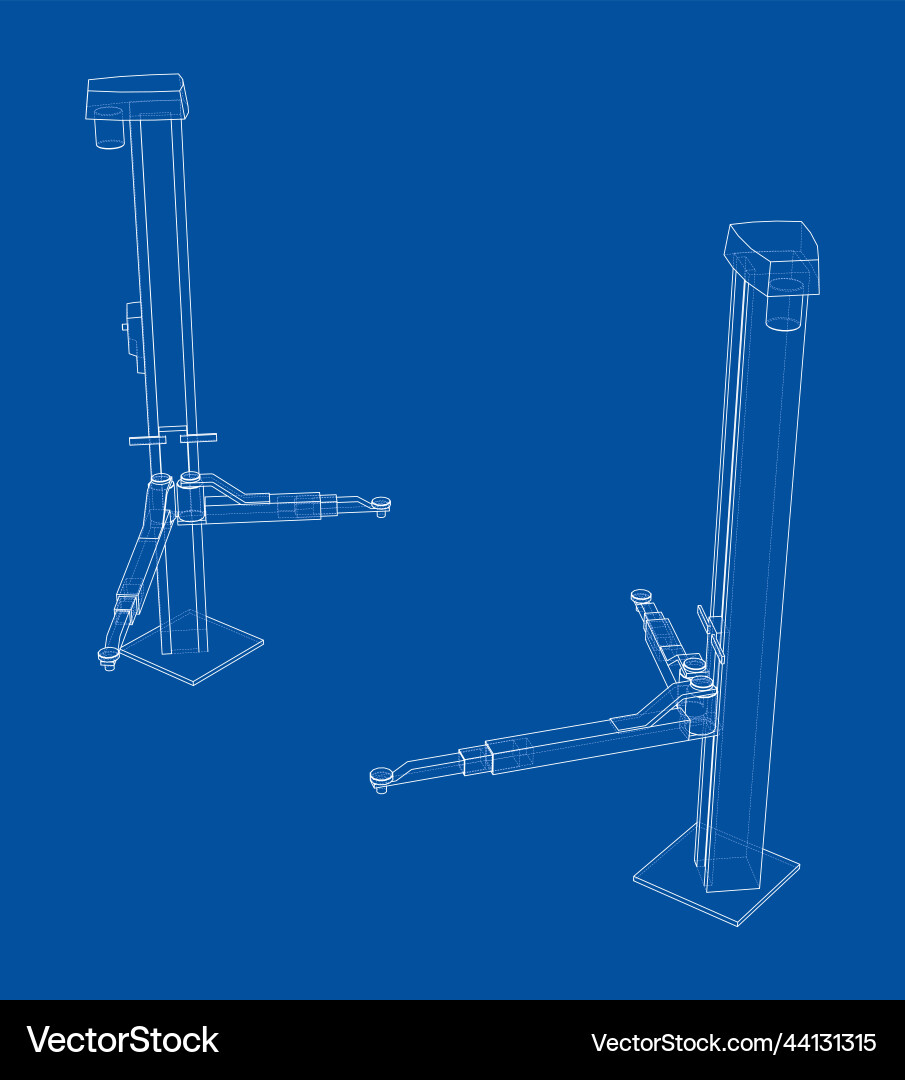Car lift stand tower Royalty Free Vector Image