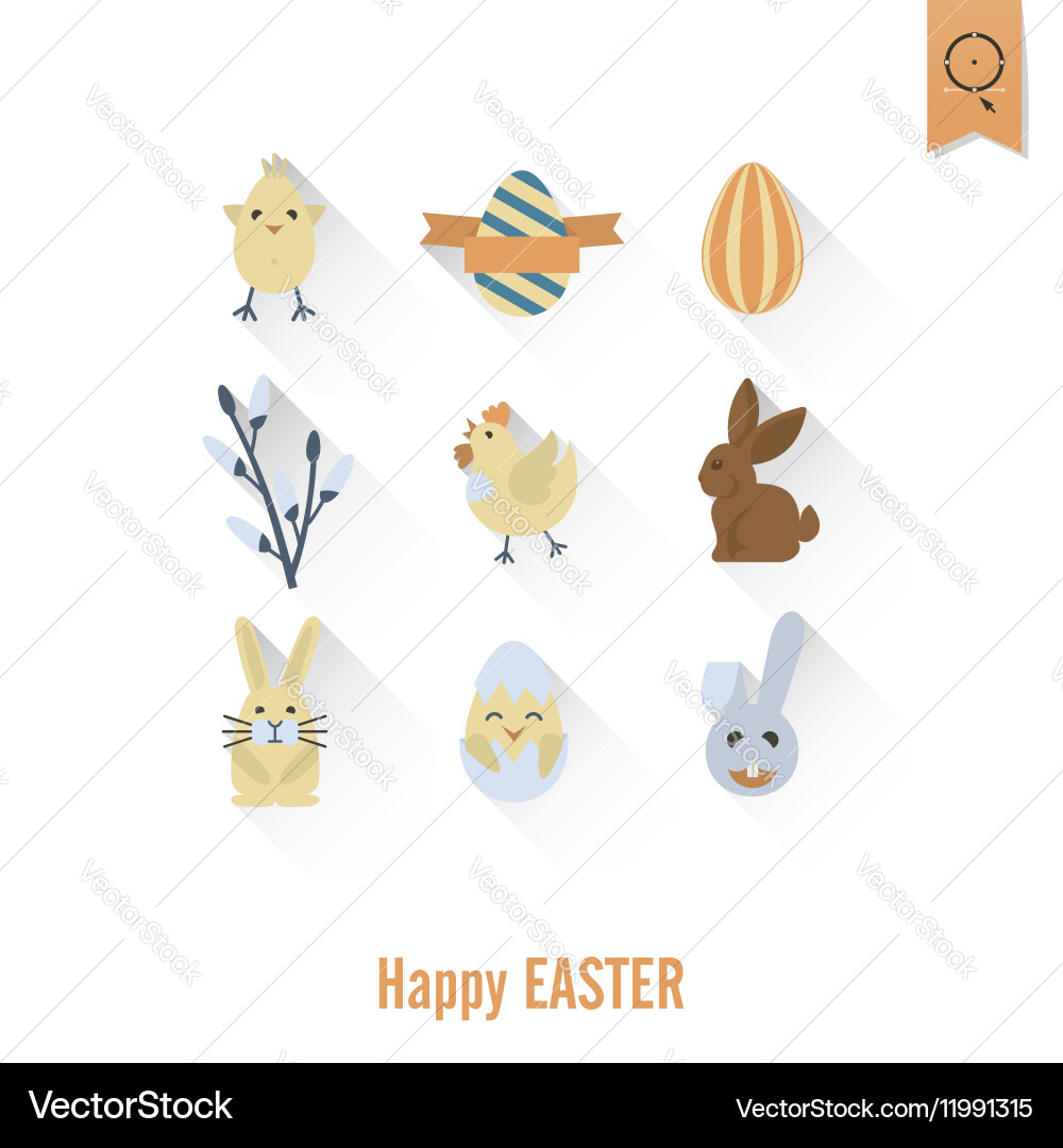 Celebration easter icons Royalty Free Vector Image