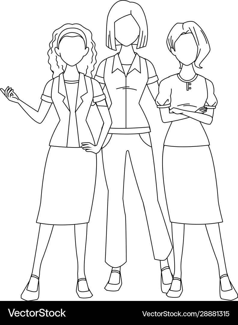 Cool women standing icon flat design Royalty Free Vector