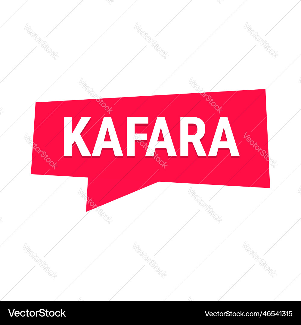 Kafara red callout banner with information Vector Image