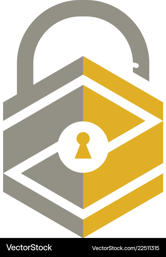 Lock open logo Royalty Free Vector Image - VectorStock
