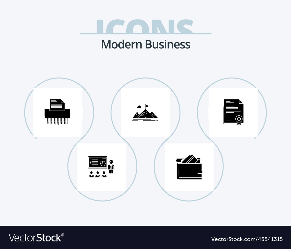 Modern business glyph icon pack 5 icon design Vector Image