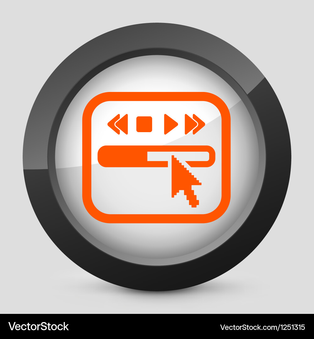 Orange and gray elegant glossy icon Royalty Free Vector