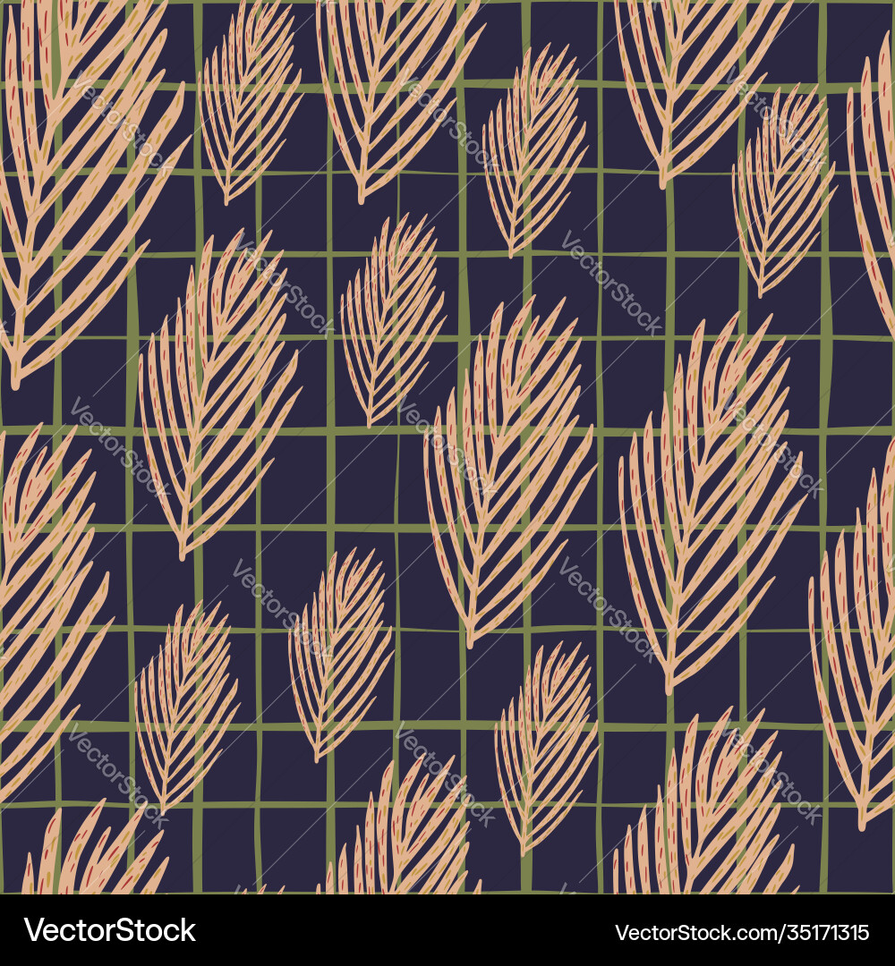 Random seamless pattern with pastel fir tree Vector Image