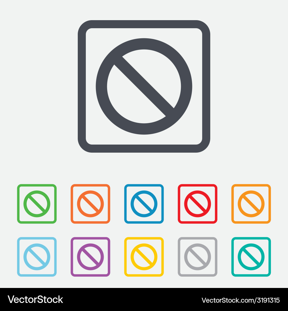 Stop sign icon prohibition symbol Royalty Free Vector Image