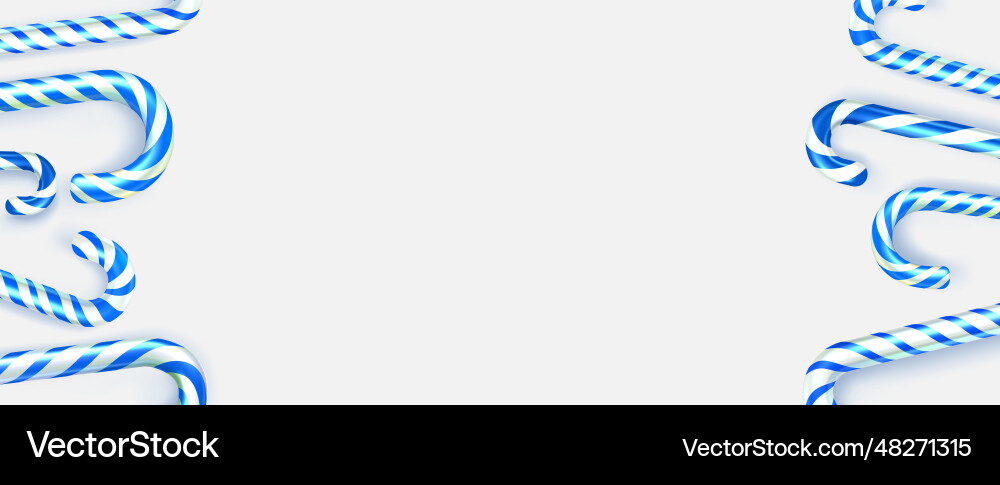 Striped blue and white candy cane sticks Vector Image