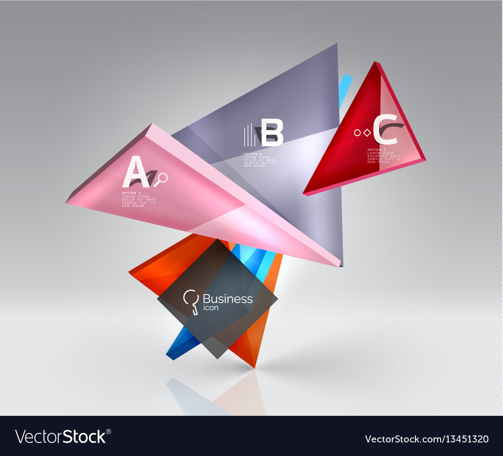 3d triangle abstract background Royalty Free Vector Image