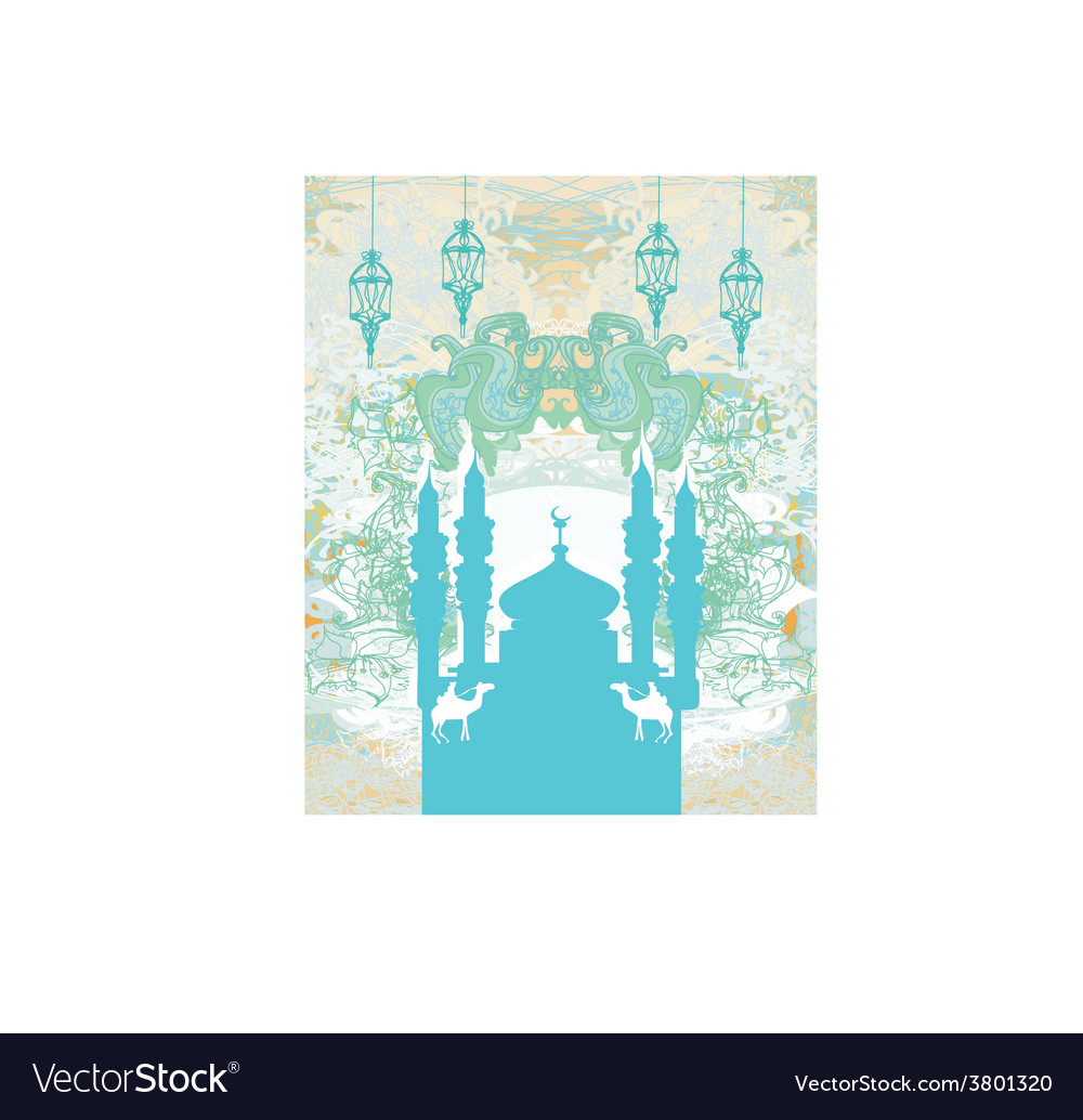 Artistic pattern background with mosque Royalty Free Vector