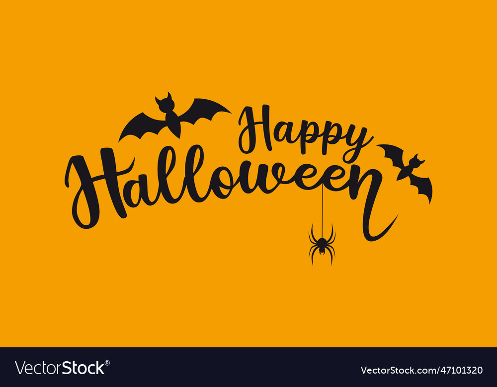 Beautiful text happy halloween hand lettering Vector Image
