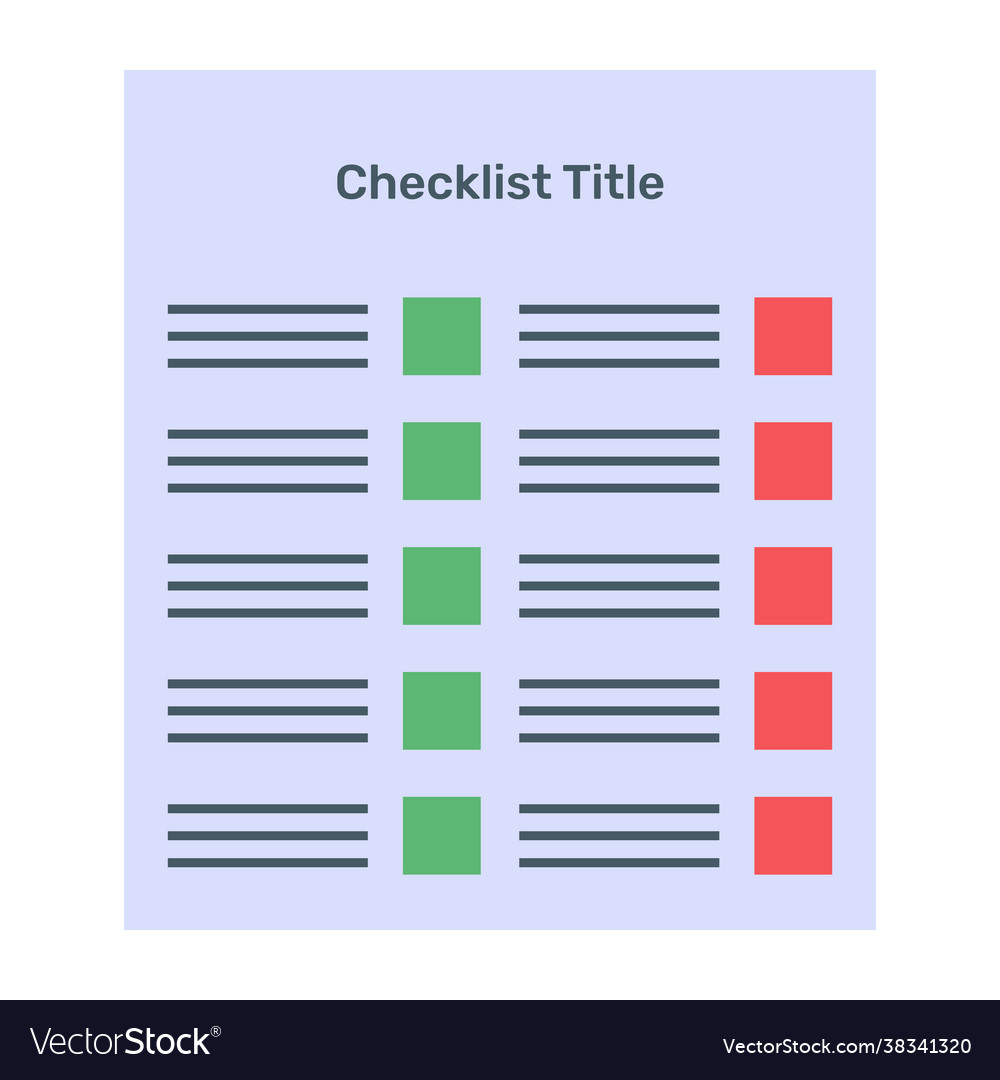 Checklist sample template Royalty Free Vector Image