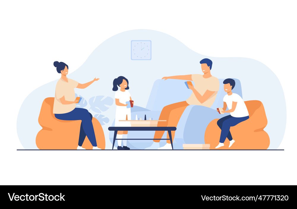 Family home activities concept Royalty Free Vector Image