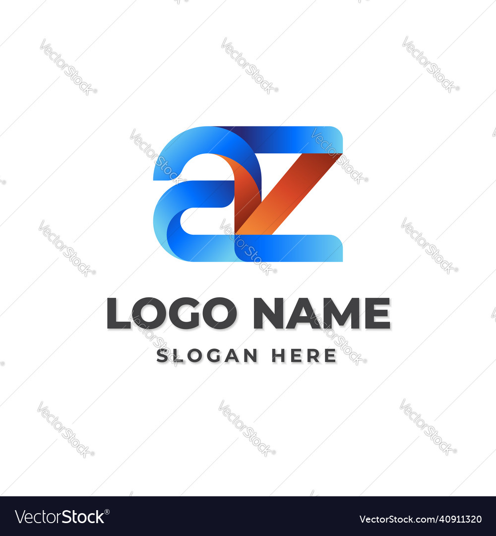 Gradient monogram az initial letter logo Vector Image