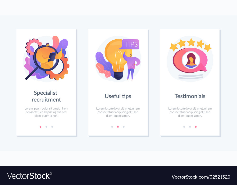Hr services app interface template Royalty Free Vector Image
