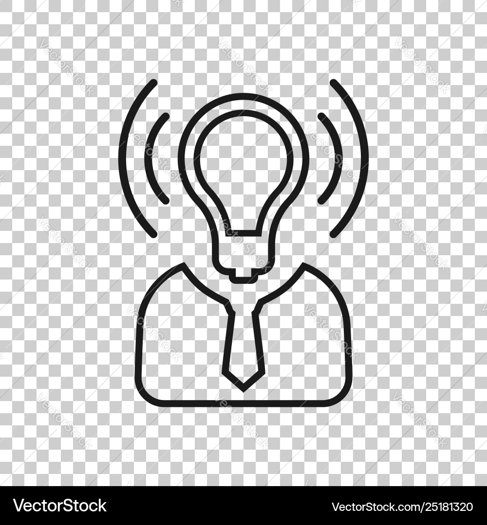 Mind awareness icon in transparent style idea Vector Image