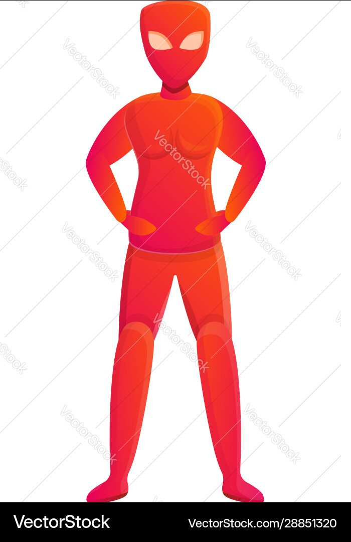 Red superhero icon cartoon style Royalty Free Vector Image