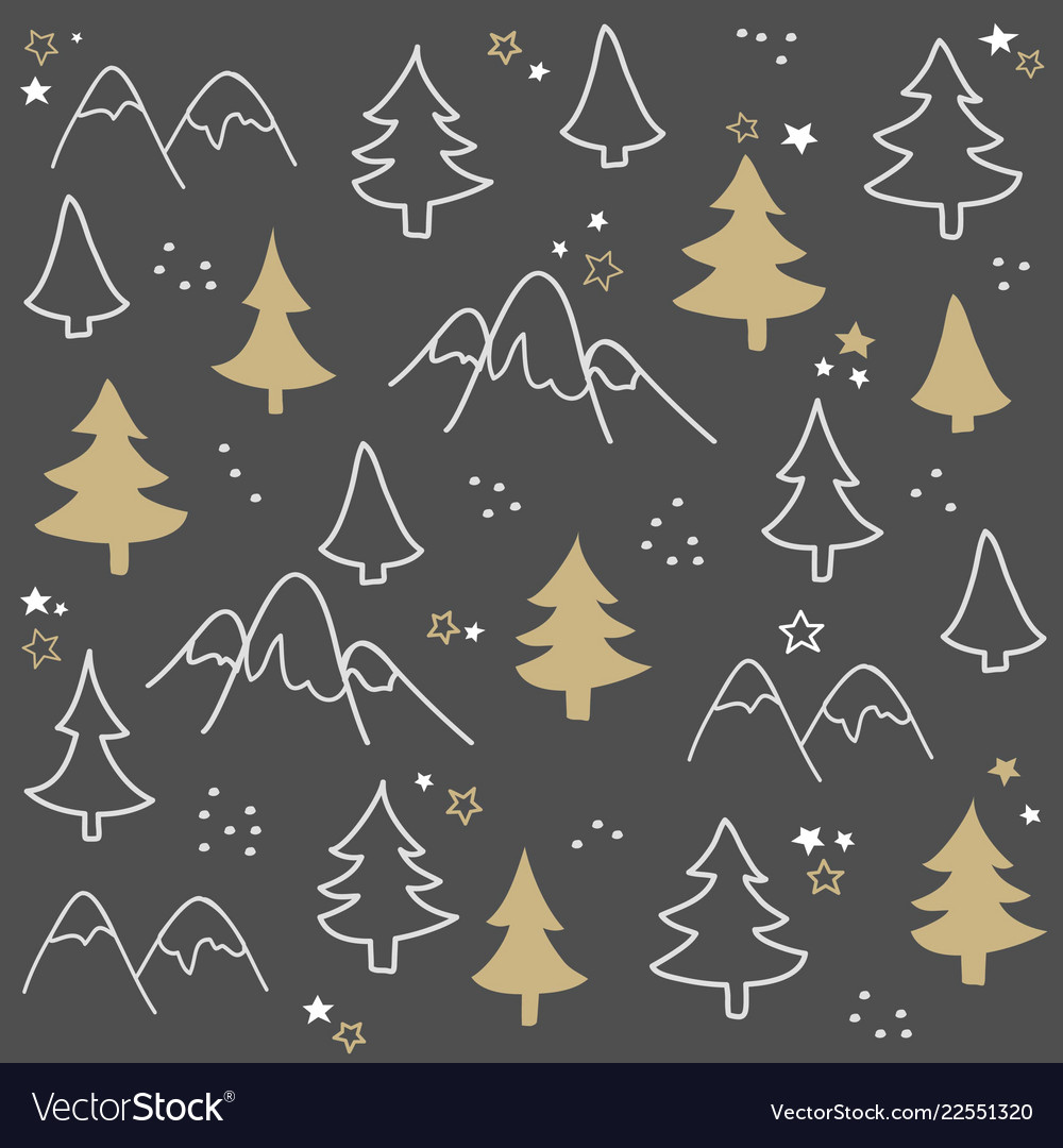 Seamless pattern with christmas tree Royalty Free Vector