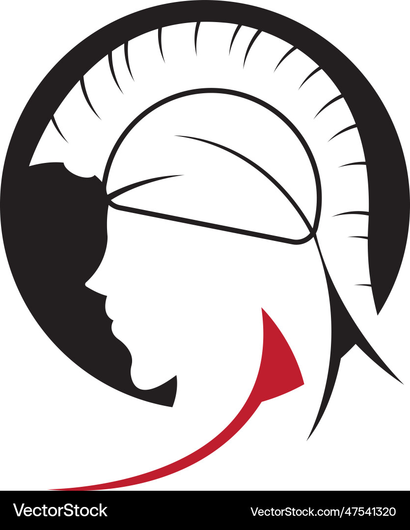 Silhouette of athena logo design Royalty Free Vector Image