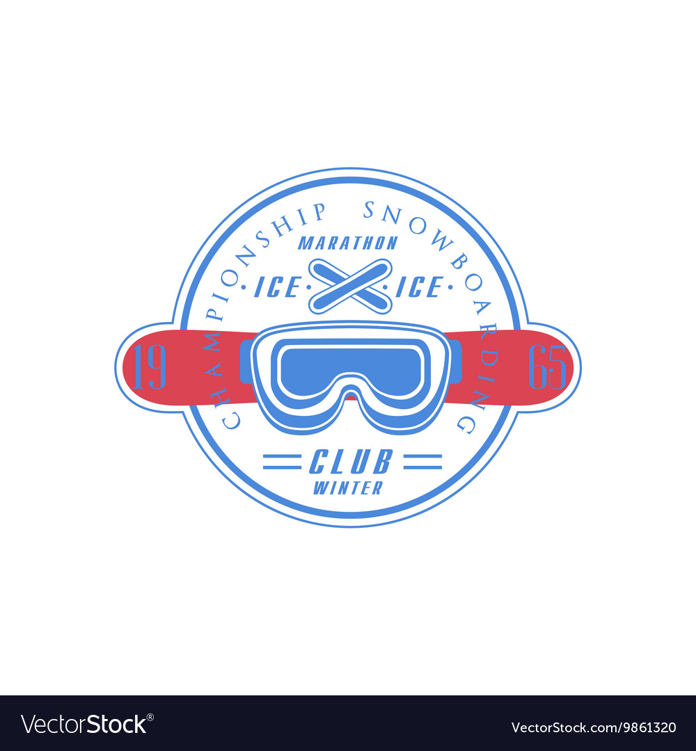 Snowboarding club emblem design Royalty Free Vector Image