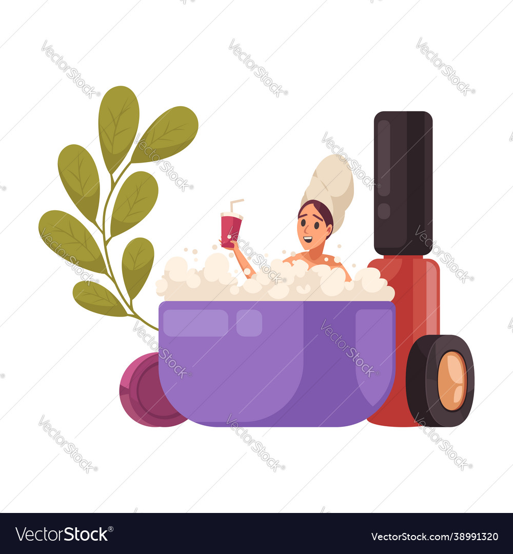 Spa flat composition Royalty Free Vector Image