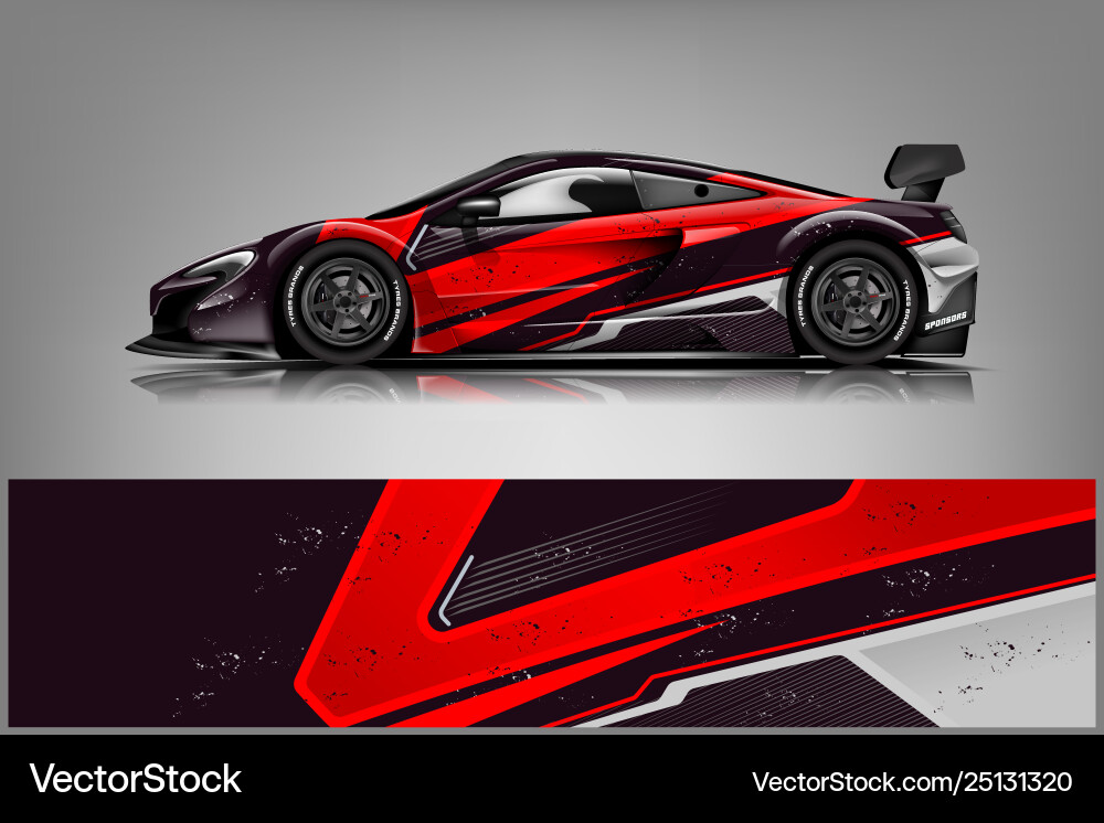 Sport car racing wrap design Royalty Free Vector Image