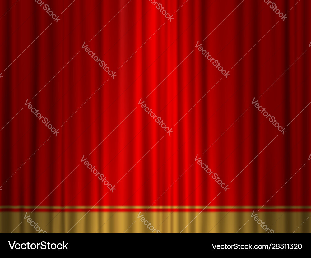 Theatre red gold curtain Royalty Free Vector Image