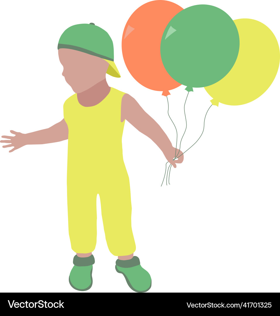 A child with balloons colorful Royalty Free Vector Image