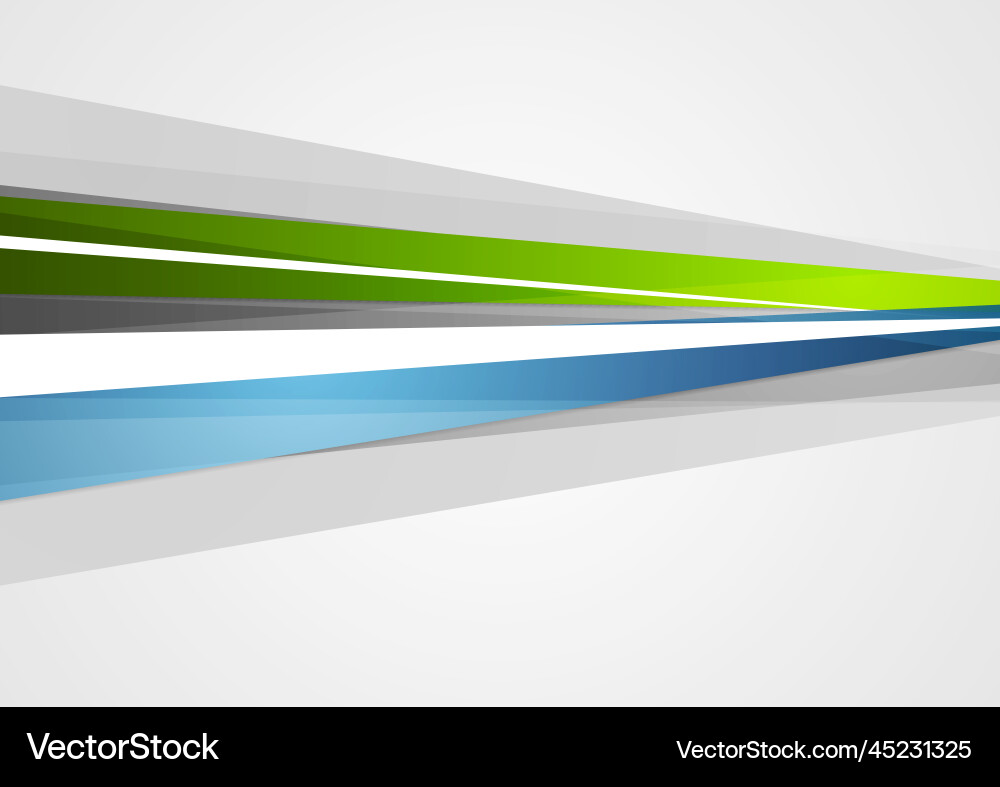 Abstract blue and green corporate stripes Vector Image