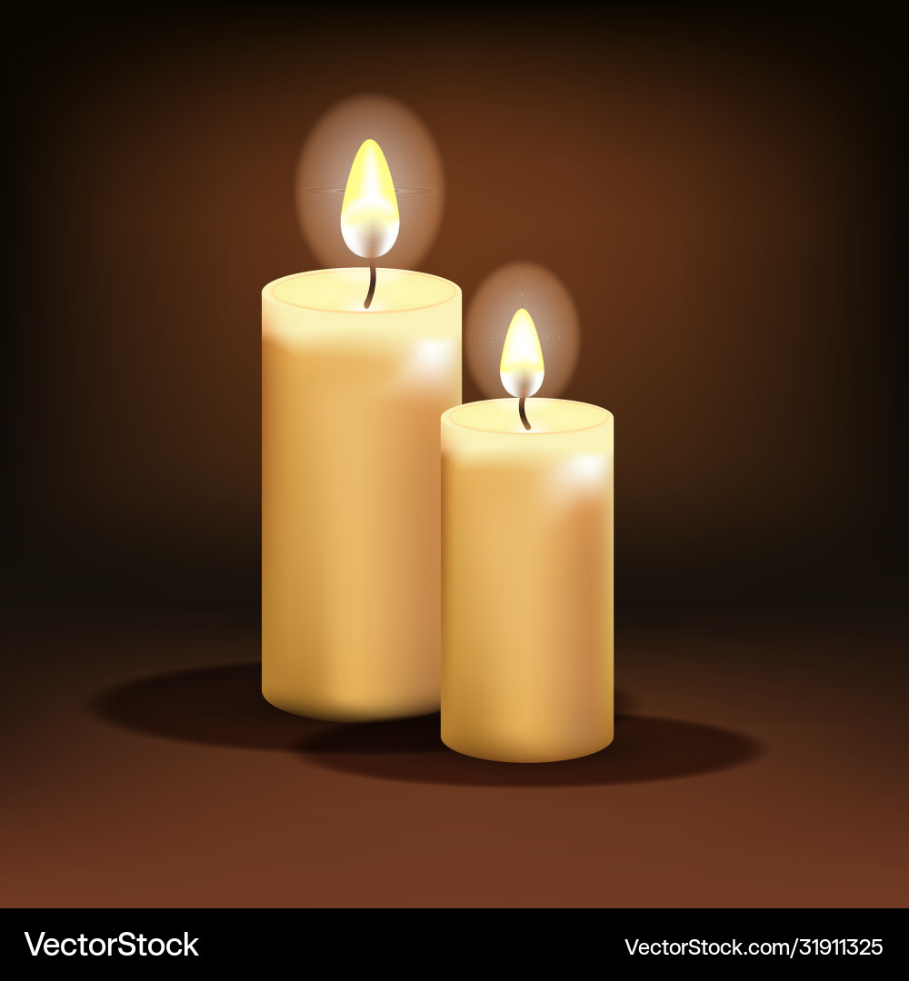 Beautiful isolated realistic candles at dark Vector Image