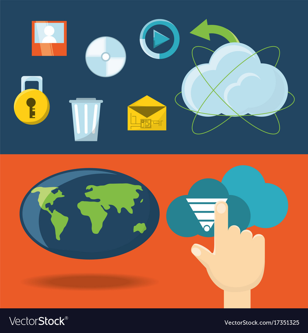 Cloud service design Royalty Free Vector Image