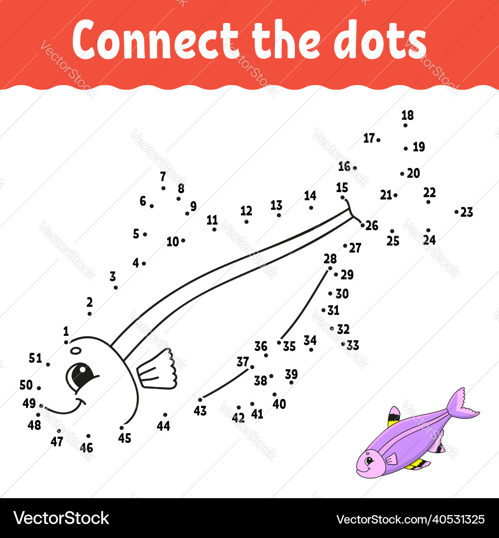 Dot to game draw a line for kids activity Vector Image