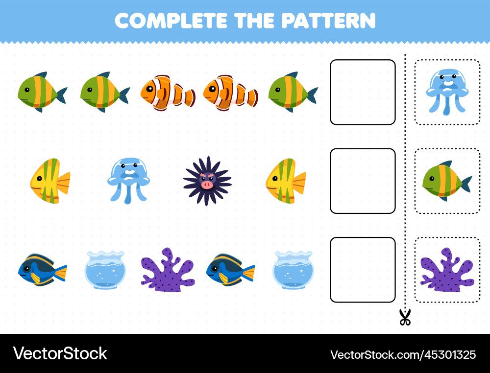Education game for children cut and complete Vector Image