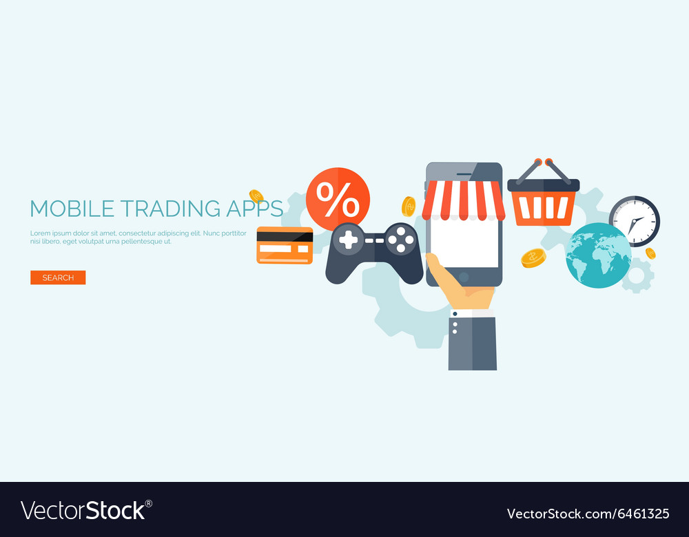 Flat header shopping web Royalty Free Vector Image