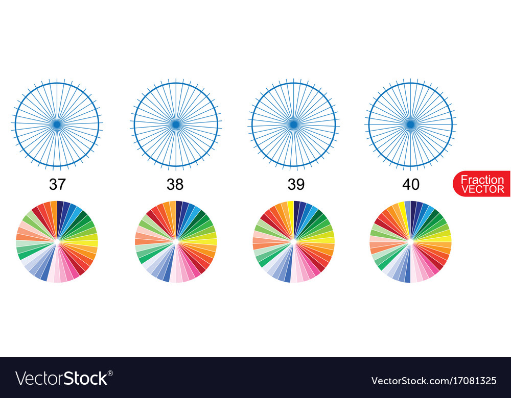 Fraction pie clip art for education on white back Vector Image