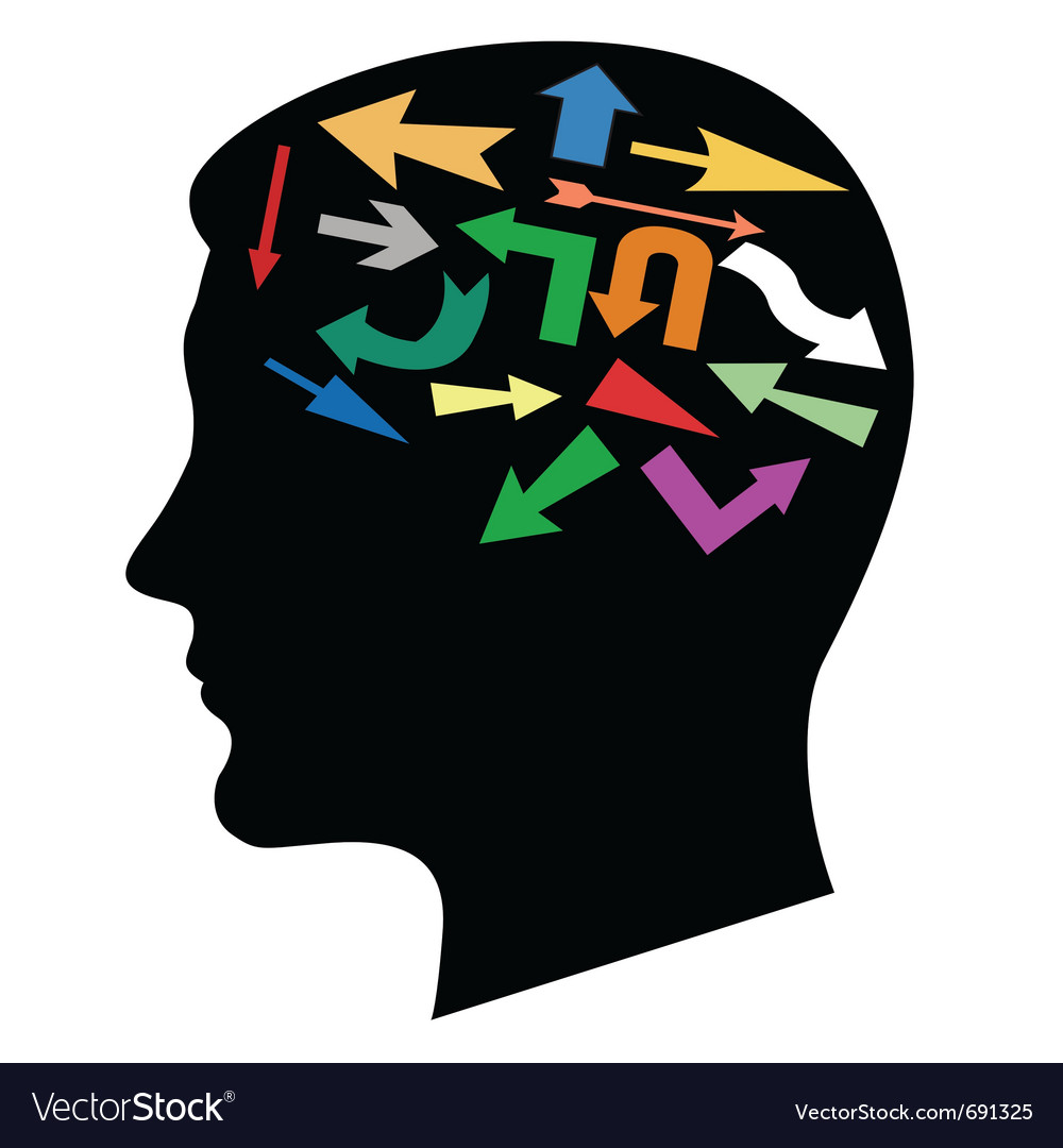 Head multicolored pointer Royalty Free Vector Image